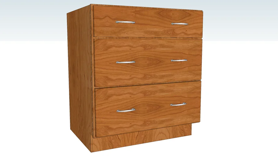 Base Three Drawer - Full Extension | 3D Warehouse