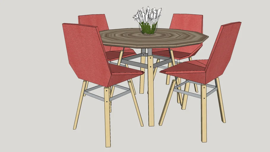 Green table_amadeirada_com cadeiras_By Marquinhos S. | 3D Warehouse