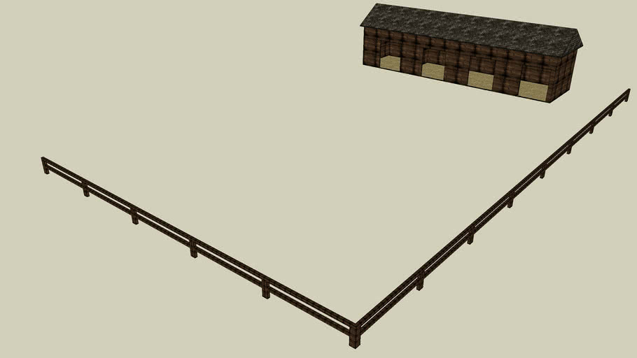 Horse Paddock and Stables | 3D Warehouse