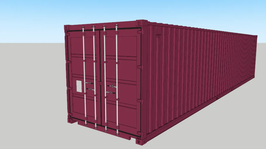 Dry Box - 40ft Standard Container w/1 Door | 3D Warehouse