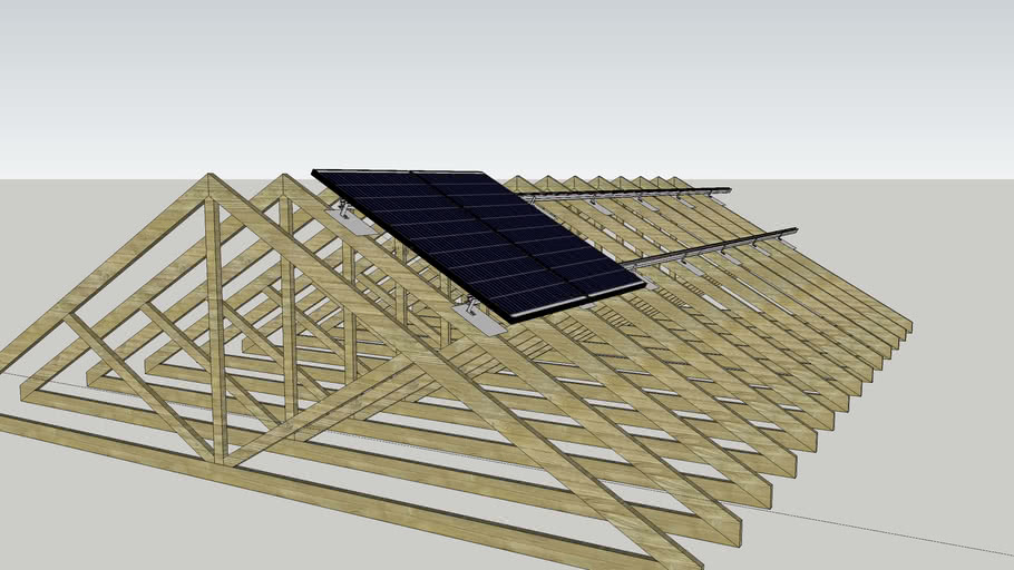 Snap N Rack Trusses, Composite Flashing, Rails and REC Solar Panels ...