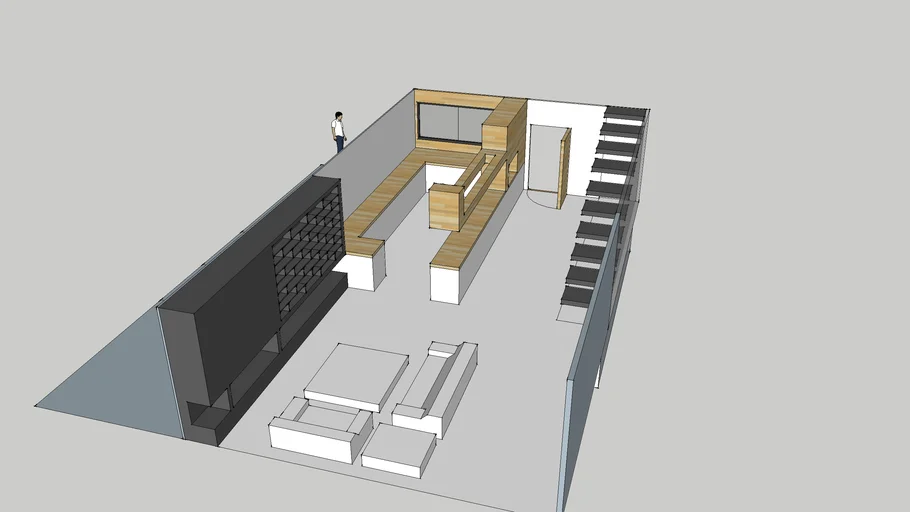 100m2 living room | 3D Warehouse