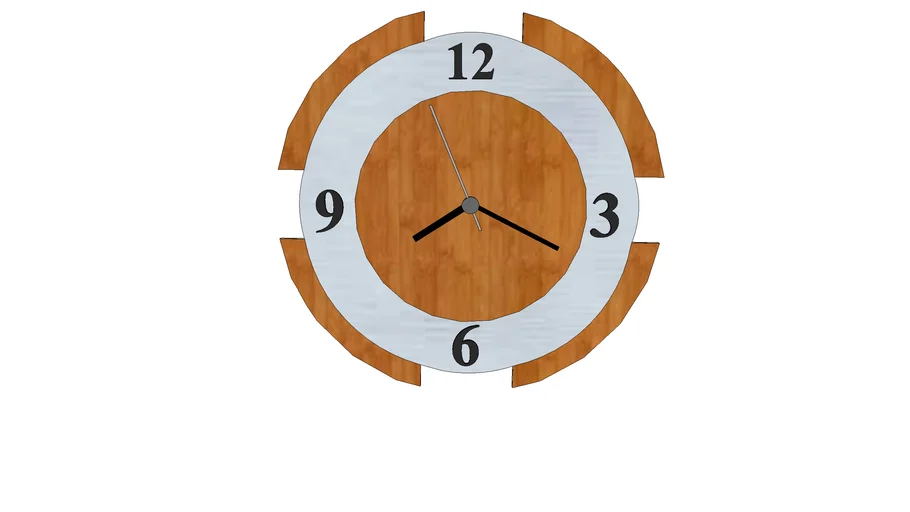 a wooden wall clock | 3D Warehouse