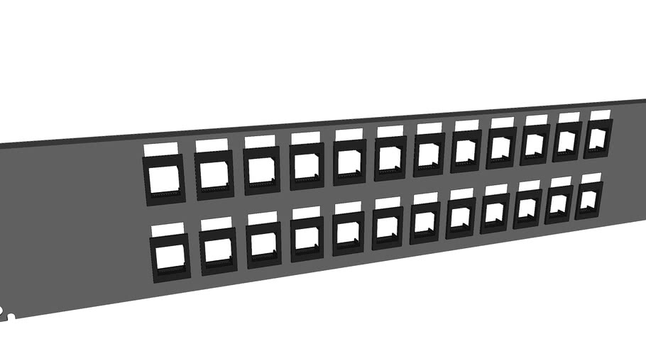 Panel, Empty, 2U, 24 Port, Keystone | 3D Warehouse