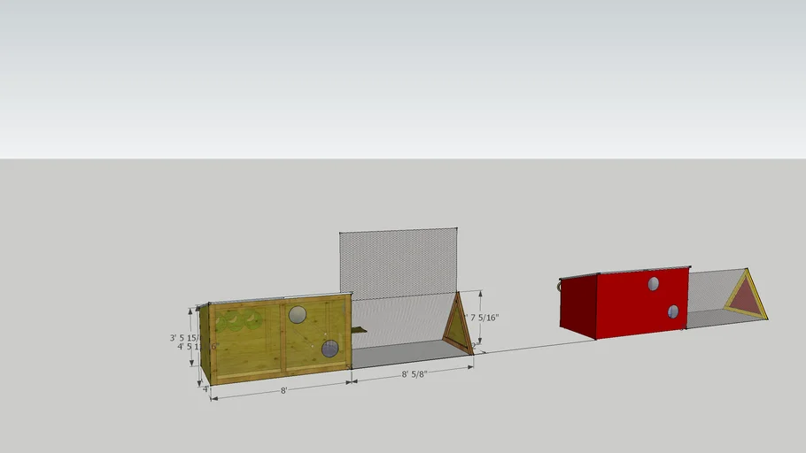 Chicken Coop and Run Model 9C | 3D Warehouse