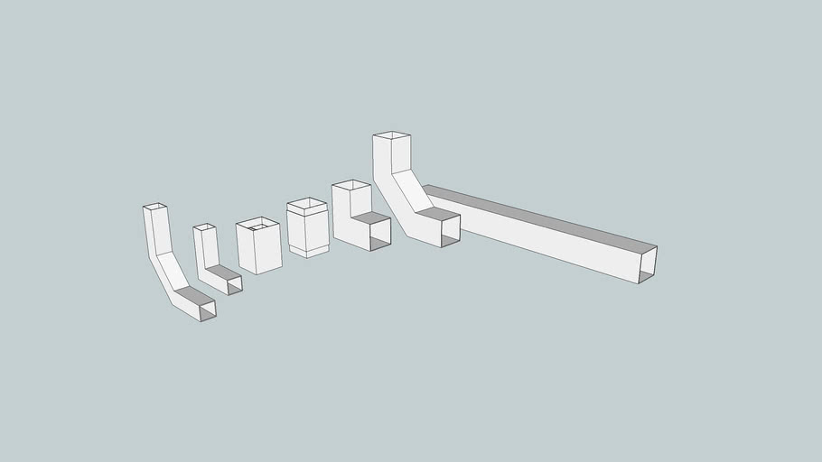 Pipes and components, square | 3D Warehouse