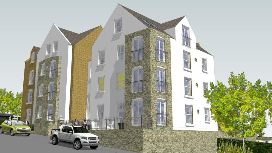 Small Apartment block on sloped site | 3D Warehouse