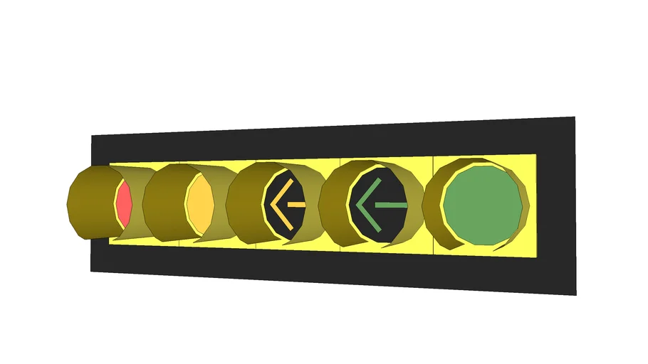 Horizontal Traffic Signal Advance Green with Frame, Yellow & Green ...