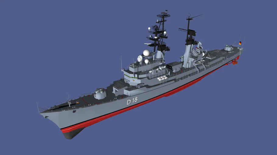 German+Navy+destroyer+D_18 | 3D Warehouse