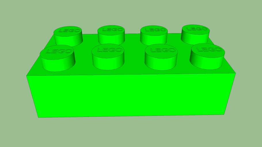 lego rectangle vert clair | 3D Warehouse