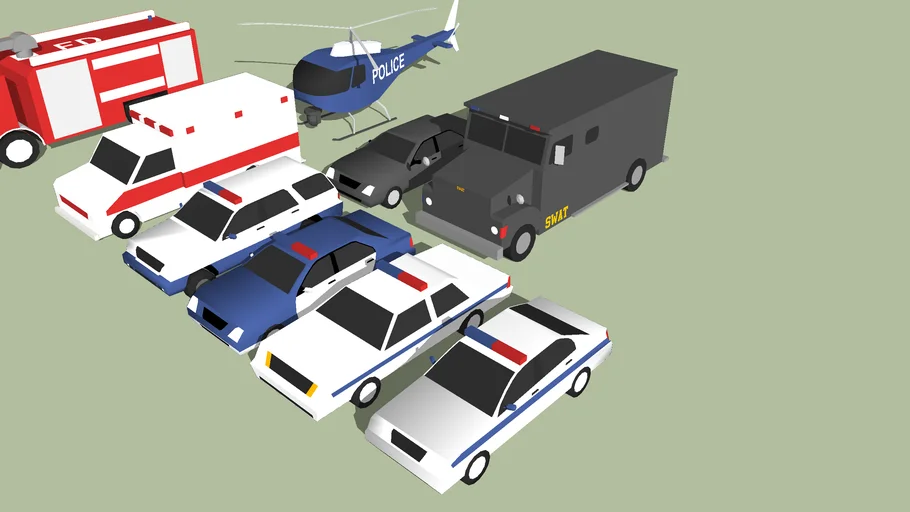emergency vehicle set 576kb | 3D Warehouse