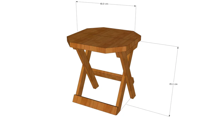 Drewniany taboret | 3D Warehouse