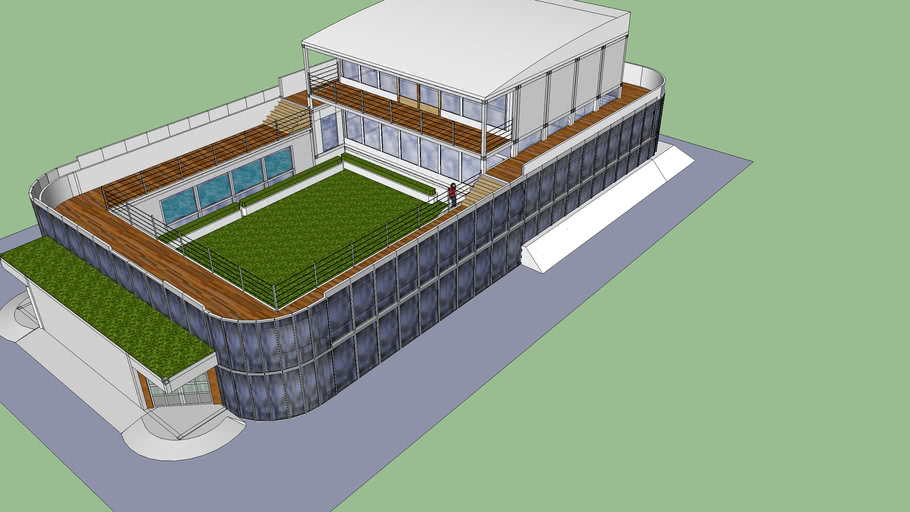 shipping container home with courtyard, | 3D Warehouse