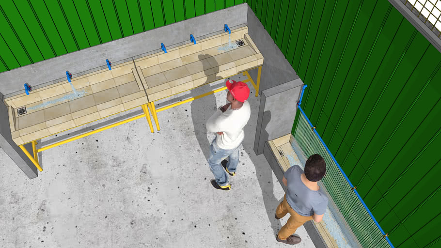 Construction Wash Basin & Concrete Urinal | 3D Warehouse