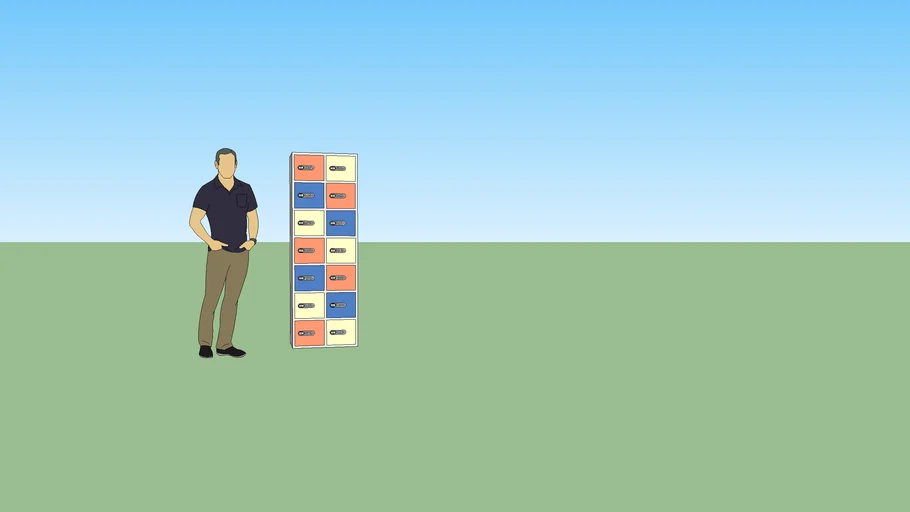 Medium Locker Cabinets - Mobile Locker | 3D Warehouse