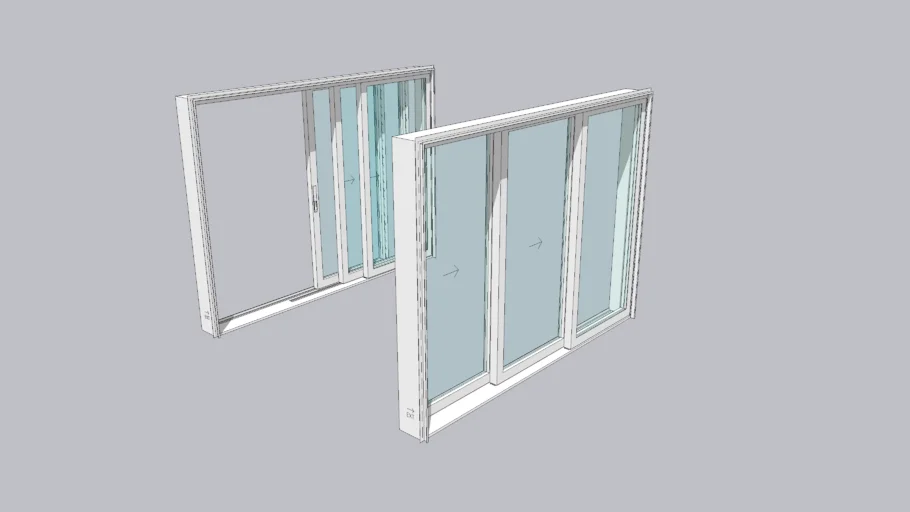 AX550 Stacking Glass Walls 3 Panel | 3D Warehouse