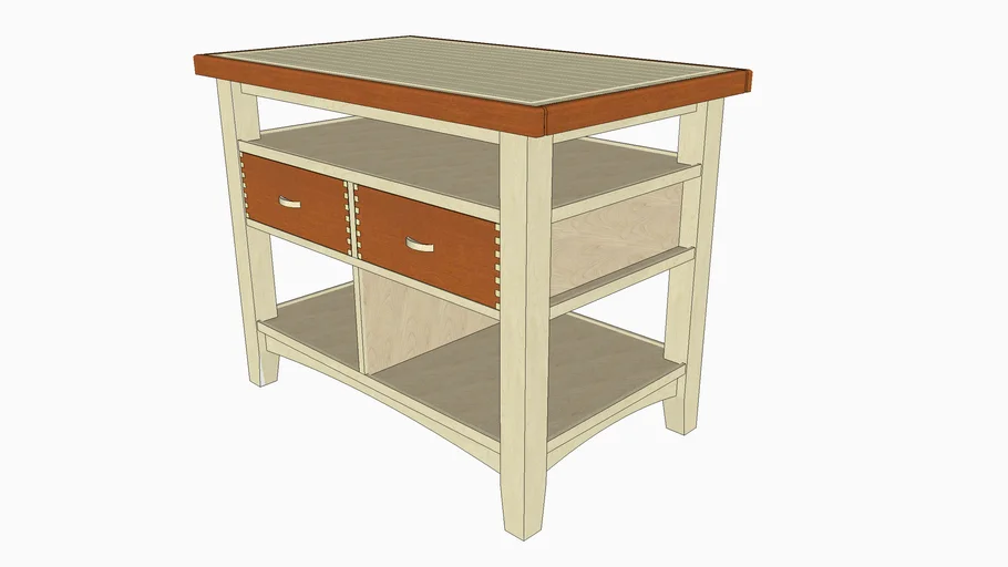 Kitchen Butcher Block Top Island | 3D Warehouse