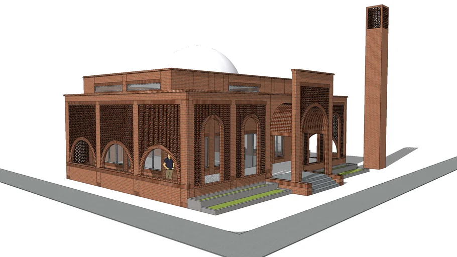 SMALL 1.5 STORIED BRICK FACING MOSQUE IN NARSHINGDI BY DHAKA DESIGNER ...
