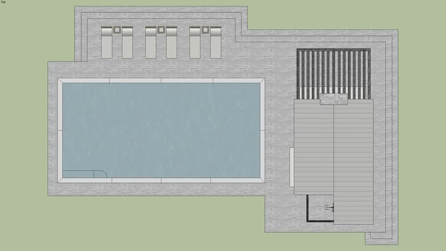 Pool and pool house | 3D Warehouse