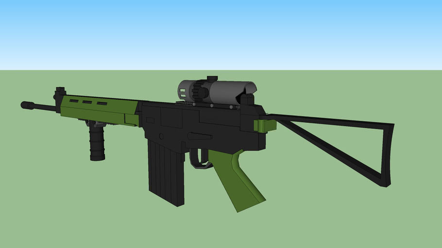 FN FAL With Foregrip, Low Power Scope and Folding Stock. | 3D Warehouse