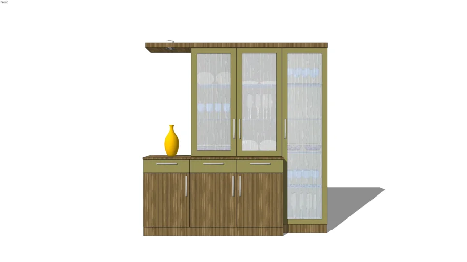 CROCKERY UNIT+KITCHEN+MODERN+GLASS+PLATE+WINE GLASS | 3D Warehouse