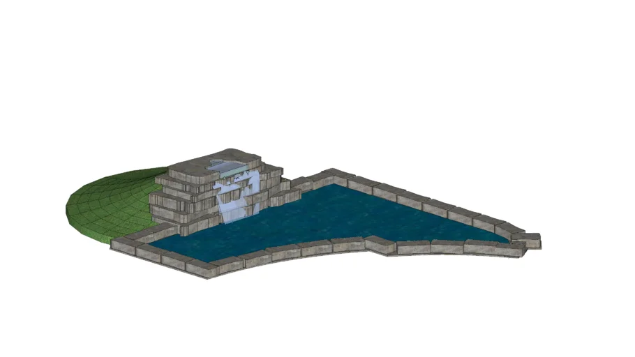 POOL WITH ROCK BERM AND WATERFALL | 3D Warehouse