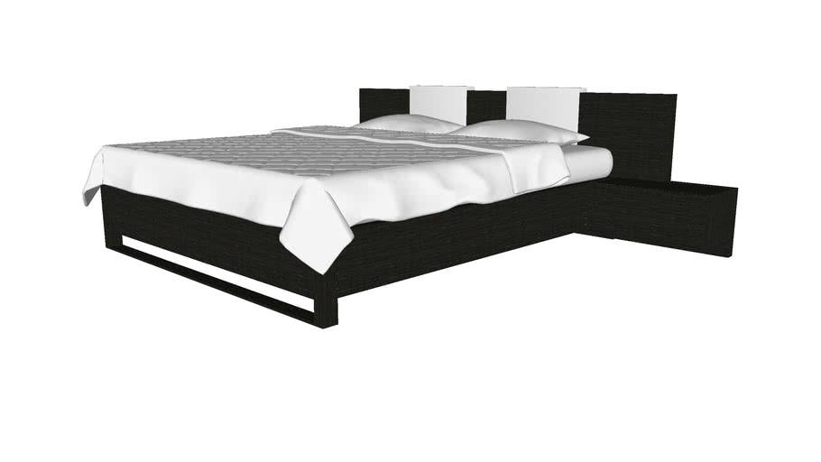 Monroe Cal King Bed in Gray Oak by Modloft | 3D Warehouse