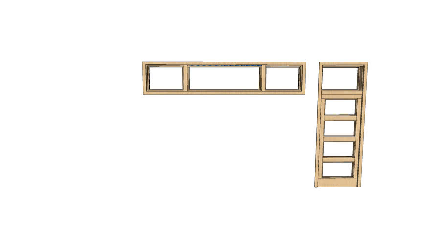 4kStudio 2x10 modern transom window + 3x8 modern door with transom | 3D ...
