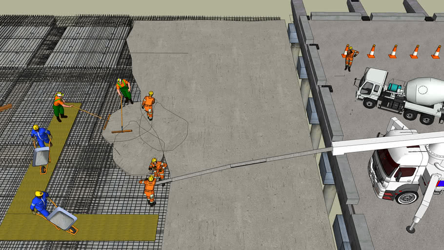 PENGECORAN LANTAI DERMAGA , WORK OF CONCRETE SLAB | 3D Warehouse