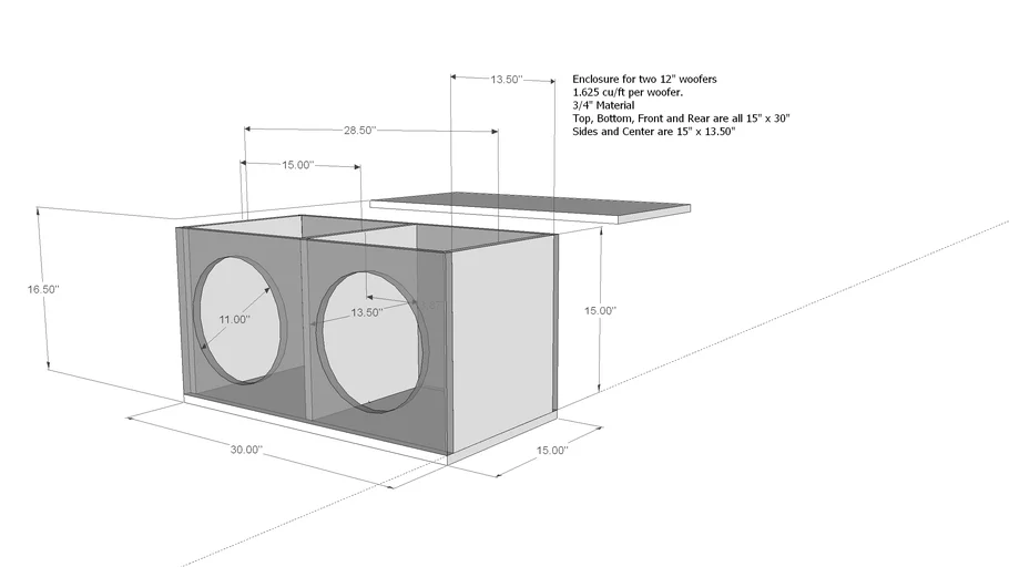 Enclosure for Two 12' Subwoofers | 3D Warehouse