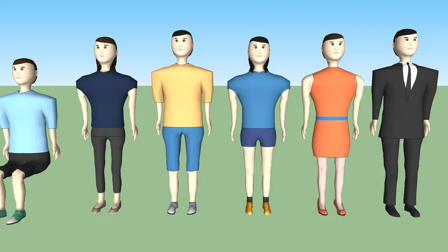 3D People (Release heights and colors) | 3D Warehouse