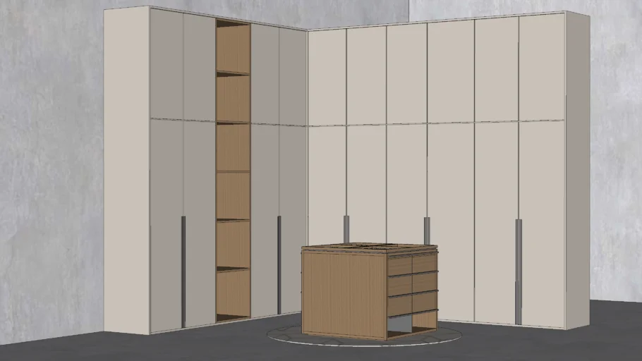 MODERN DRESSING UNIT WITH GLISS MASTER ISLAND | 3D Warehouse