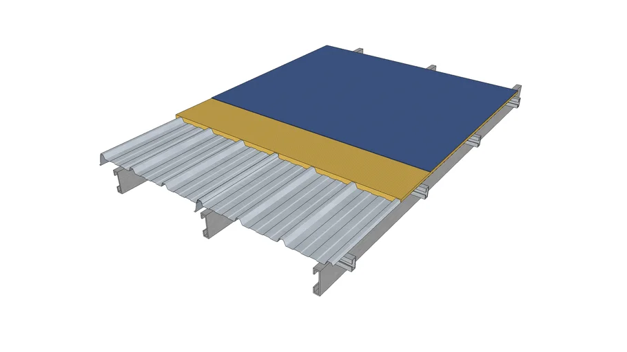 Metallic roof thermal and waterproofing | 3D Warehouse