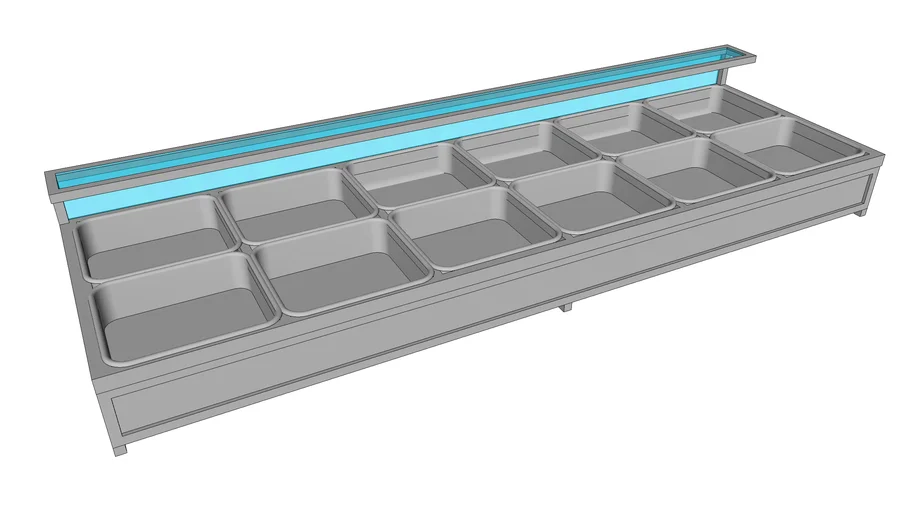 SS TABLE TOP FOOD WARMER 12 FOOD PAN 3-4 | 3D Warehouse
