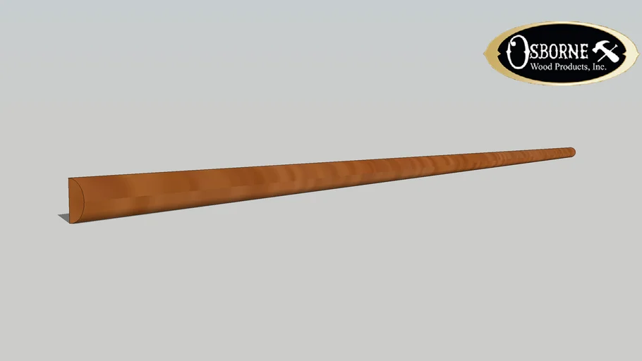 Smooth Half Round Dowel Moulding (84' x 1-3/8' x 3/4') | 3D Warehouse