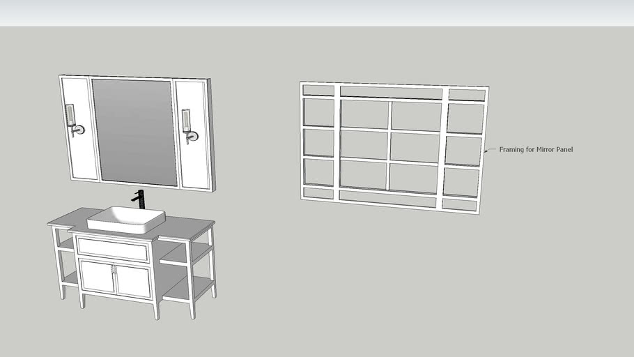 Washbasin Counter & Mirror | 3D Warehouse