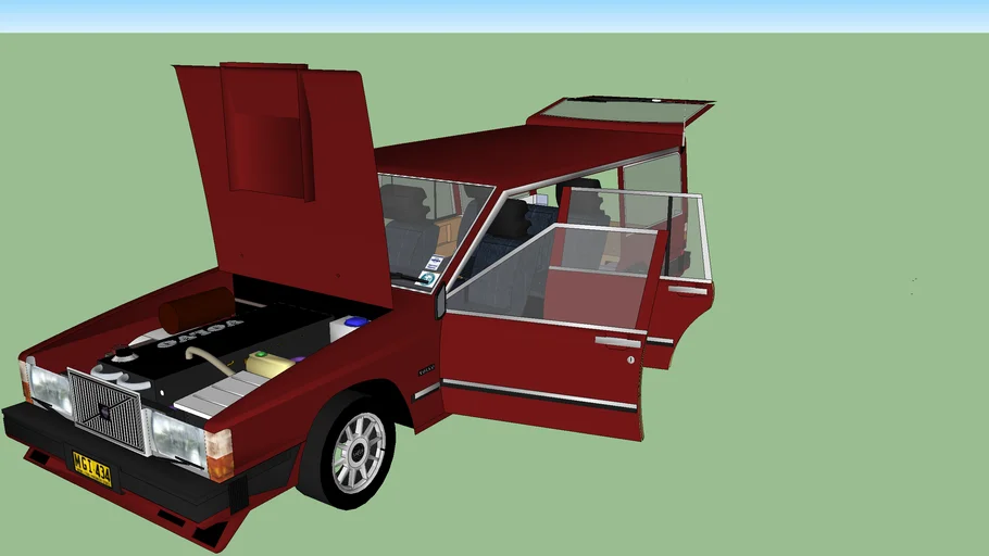 1982 VOLVO 760 GLE DARK RED WAGON | 3D Warehouse