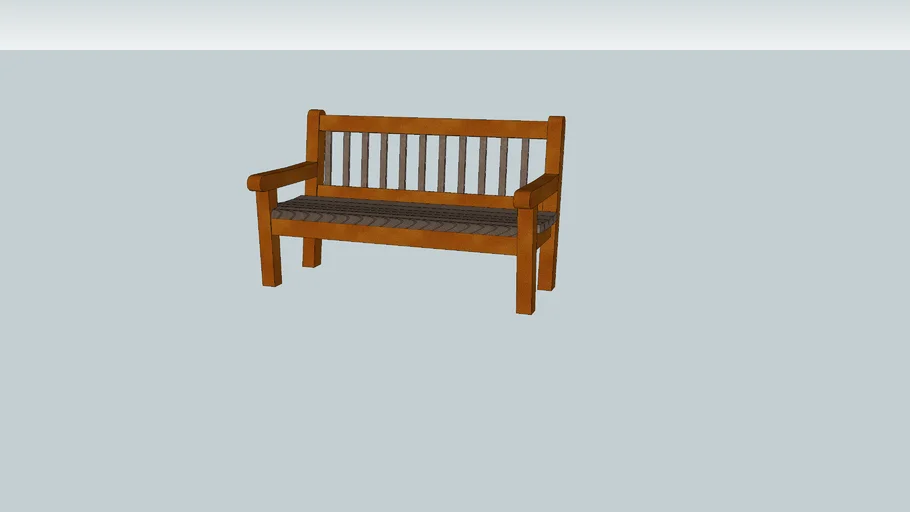 Wood Bench High Back | 3D Warehouse