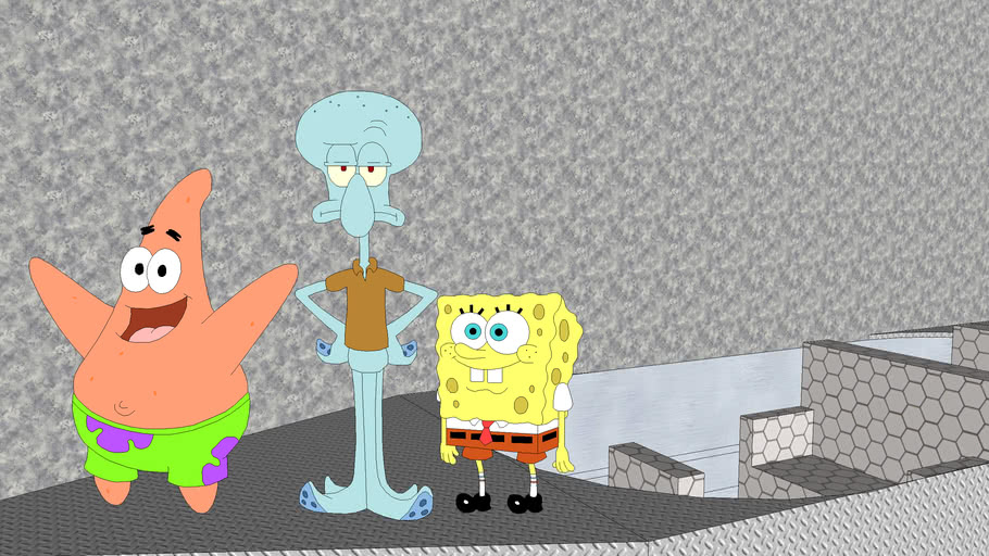 Patrick & Squidward & SpongeBob inside the cave | 3D Warehouse