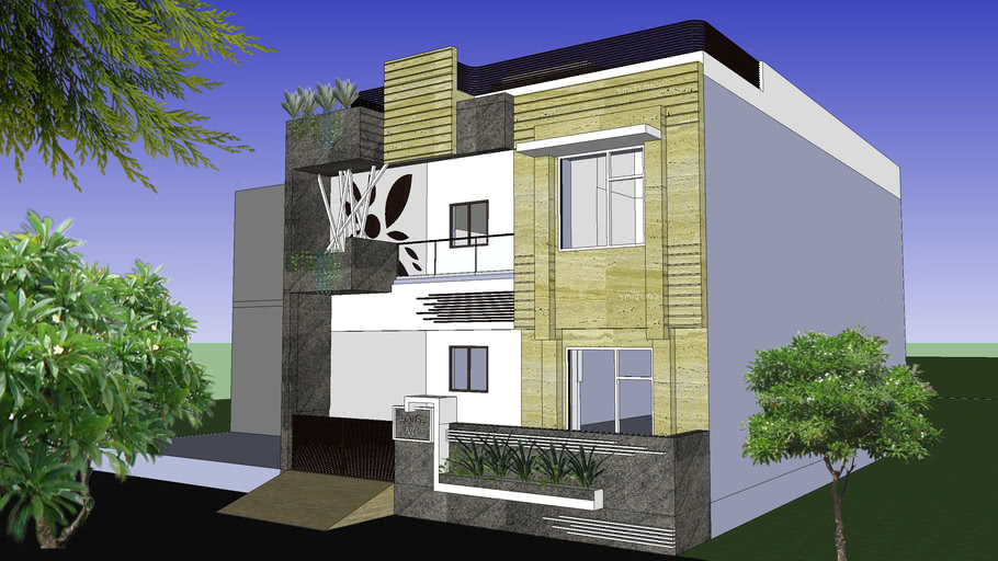 Contemporary House Elevation | 3D Warehouse