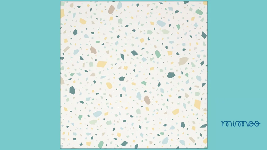 PAPEL DE PAREDE TERRAZZO MENTA - ILUSTRADO POR UAUÁ - MIMOO TOYS | 3D ...