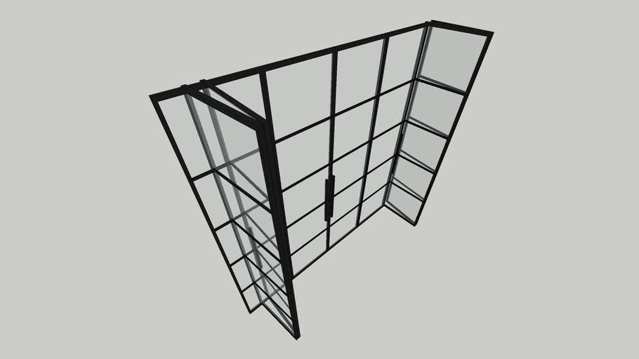 Glass metal frame doors | 3D Warehouse