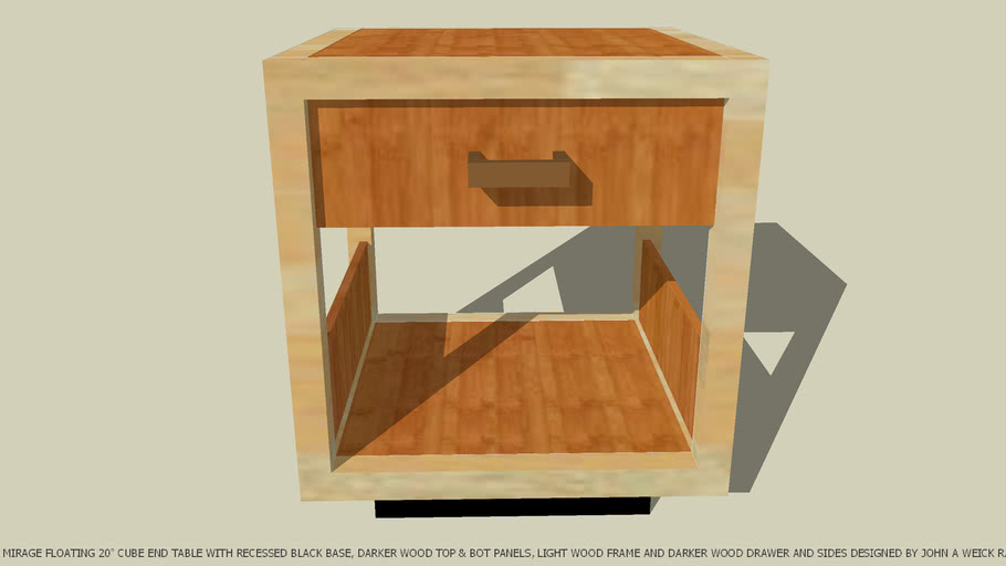 END TABLE LT WD FRAME DK WD DRAWER PANELS HALF SIDES BY JOHN A WEICK RA ...