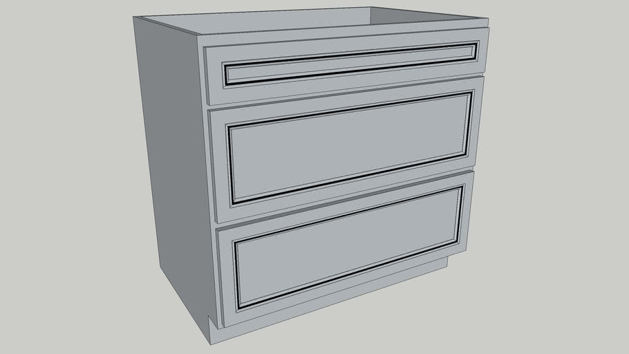 Base_36w_24d_35h Drawer Stack Cabinet | 3D Warehouse