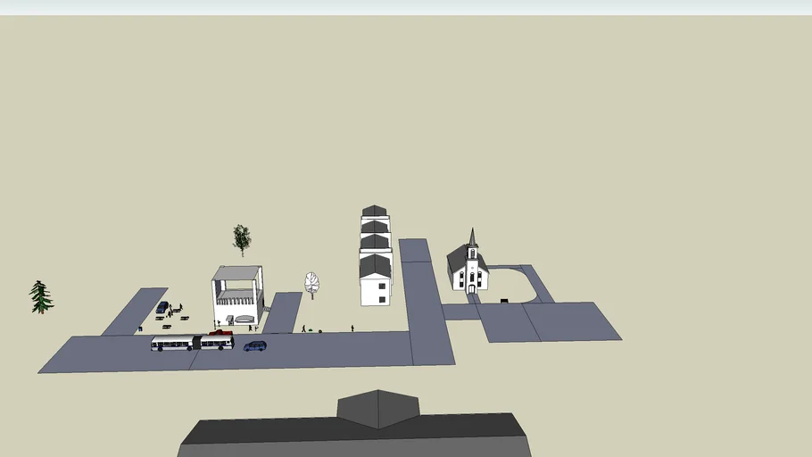 Mini town (not finished) | 3D Warehouse