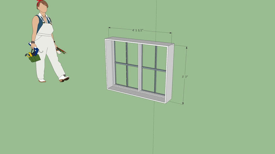 twin 4 pane window | 3D Warehouse