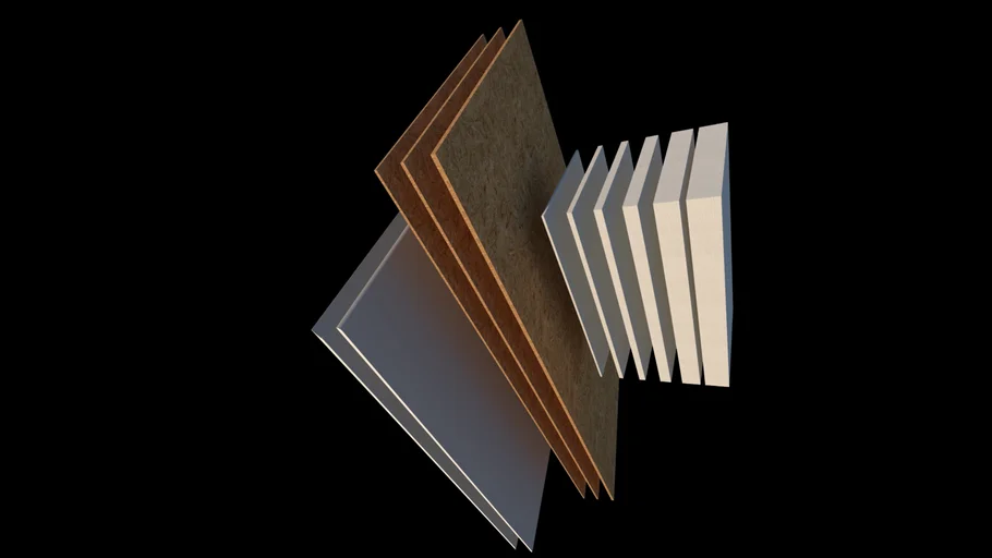 Drywall, OBS & Polystyrene foam (Building materials) BCD-DOP.01 | 3D ...