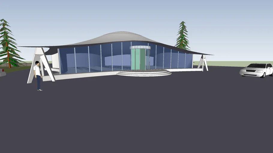 rounded roof building | 3D Warehouse