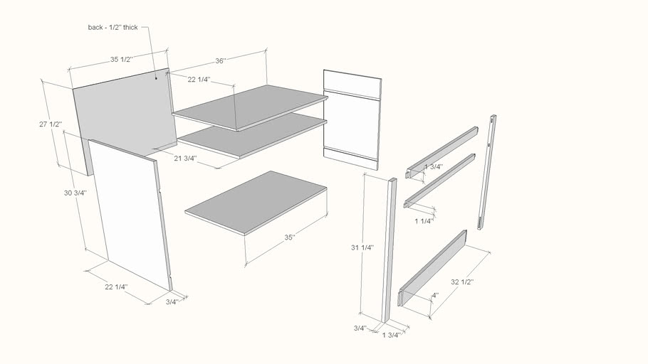 Exploded View of Cabinet from Chapter 13 'New Woodworker's Guide to ...