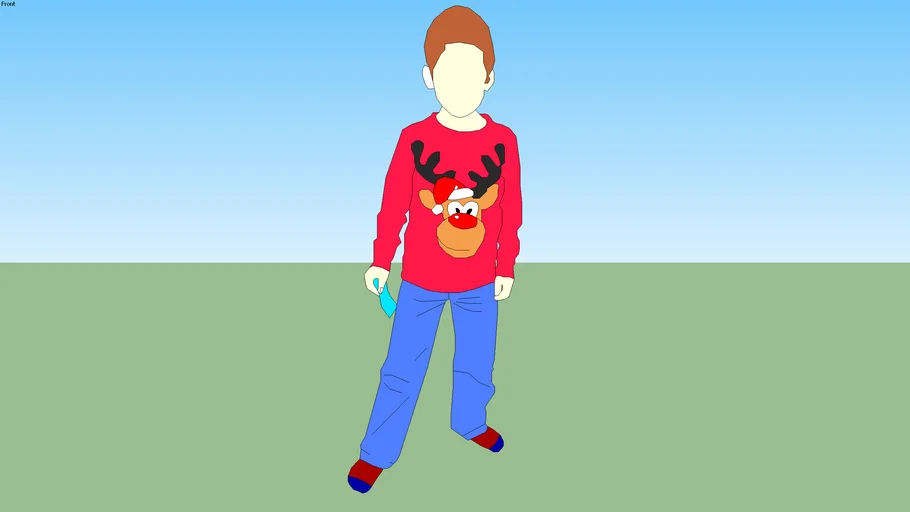 2D Boy in Christmas sweater. | 3D Warehouse